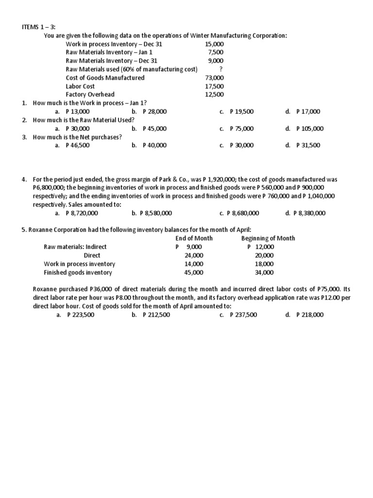 Acc123 Practice Problem | PDF