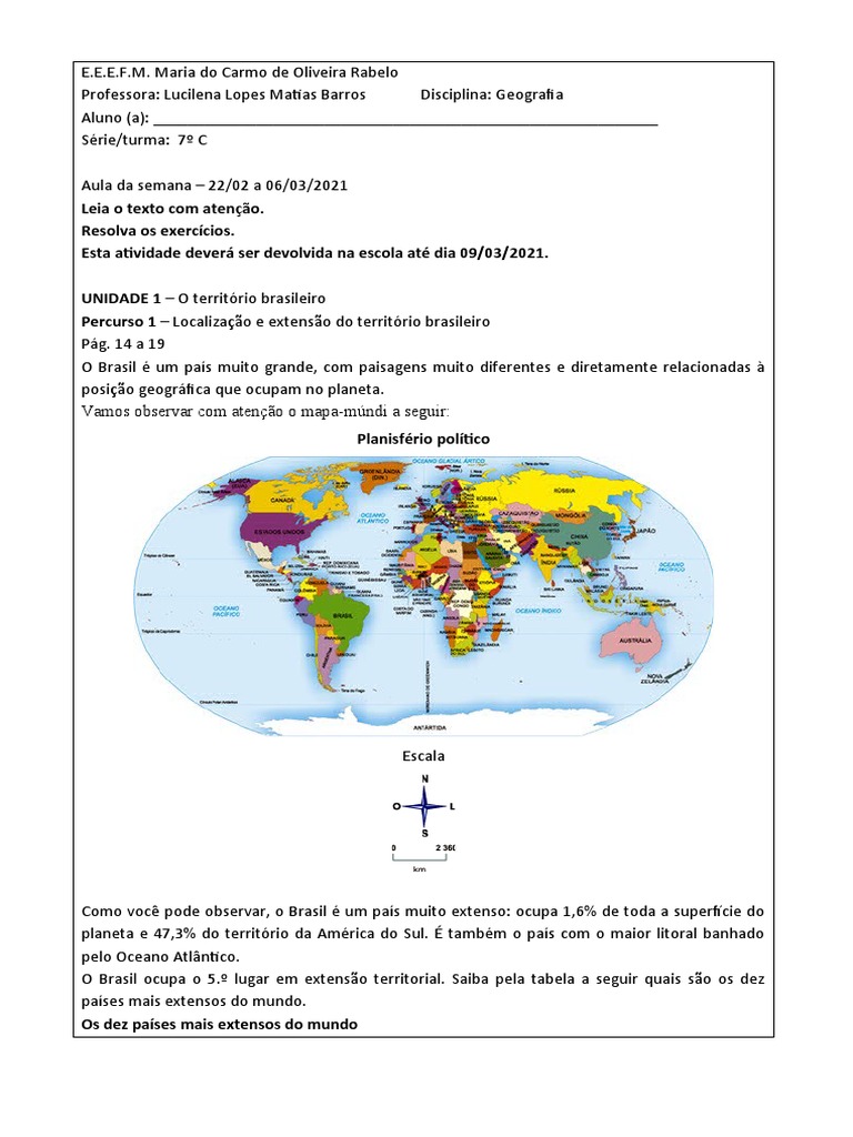 Geografia - 7º Ano | PDF