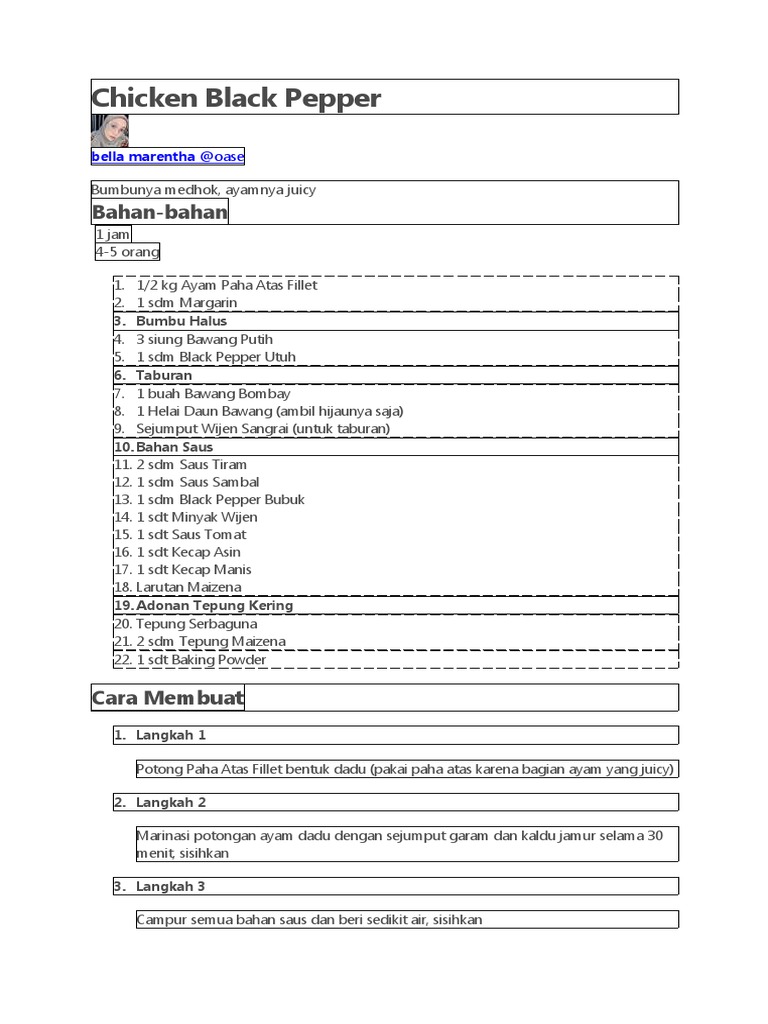 Chicken Black Pepper | PDF