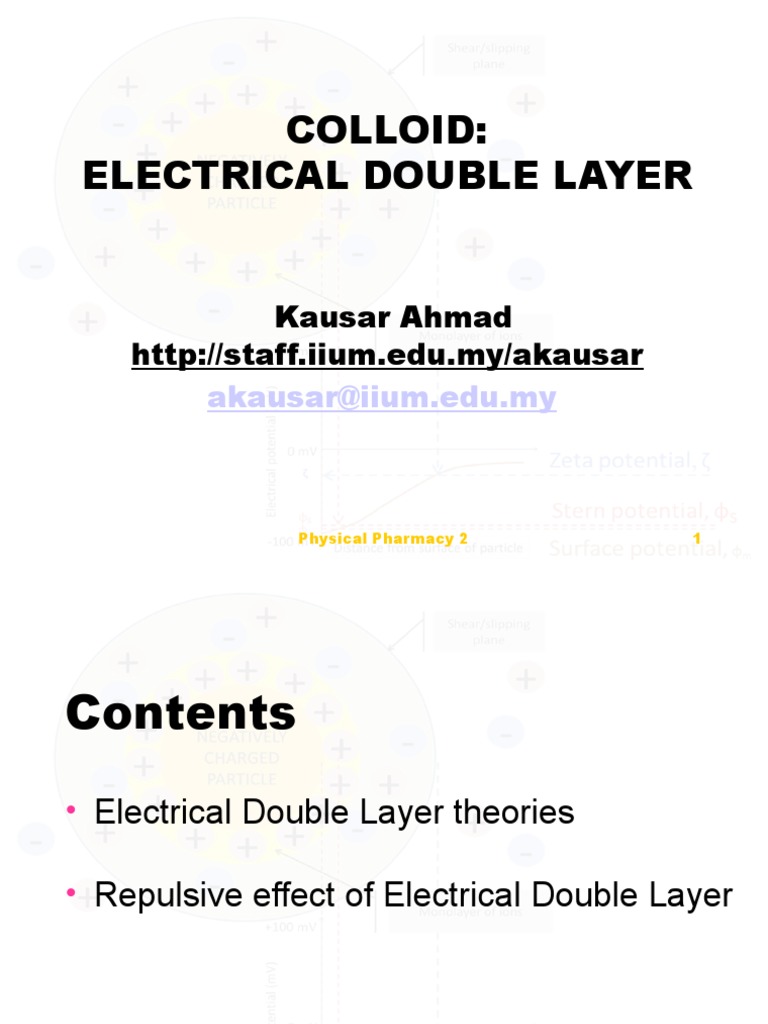 Colloid: Electrical Double Layer: Kausar Ahmad | Download Free PDF ...