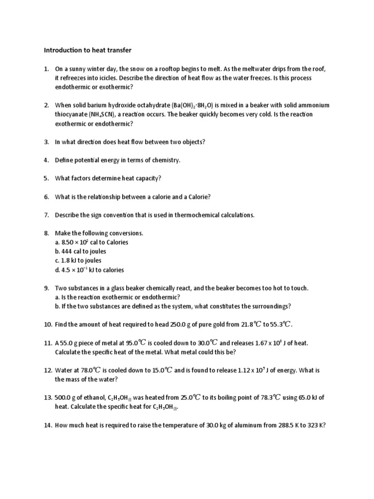 2020 - Calorimetry Practice | PDF | Calorie | Heat
