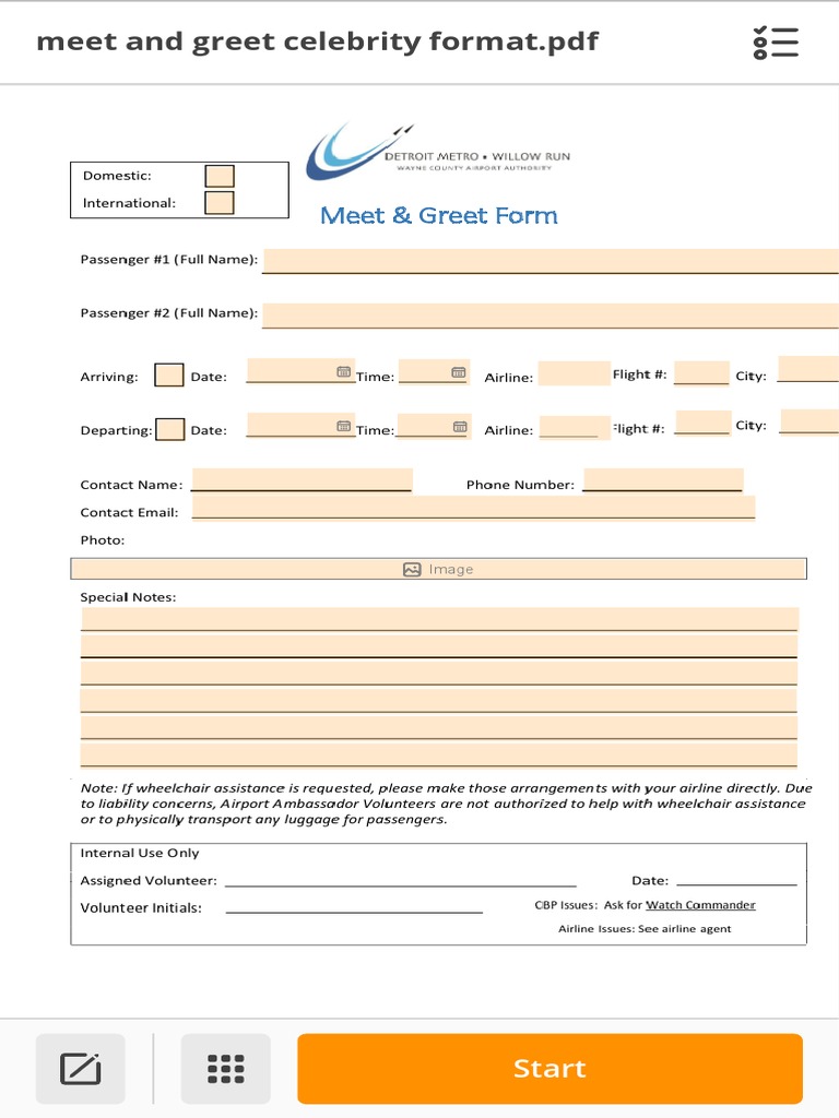 PDFfiller - Meet and Greet Celebrity Format PDF | PDF