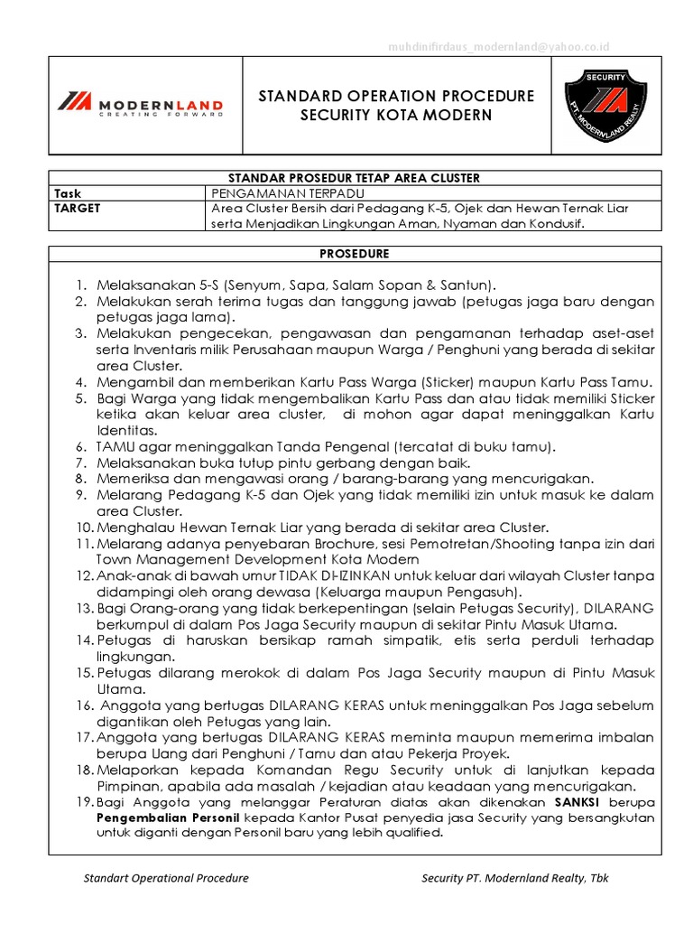 SOP Cluster KM 2023 | PDF | Teknologi & Rekayasa