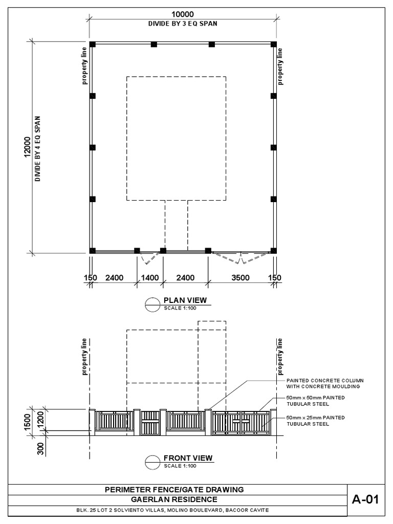 Gate Design Plan for Gaerlan Residence | PDF