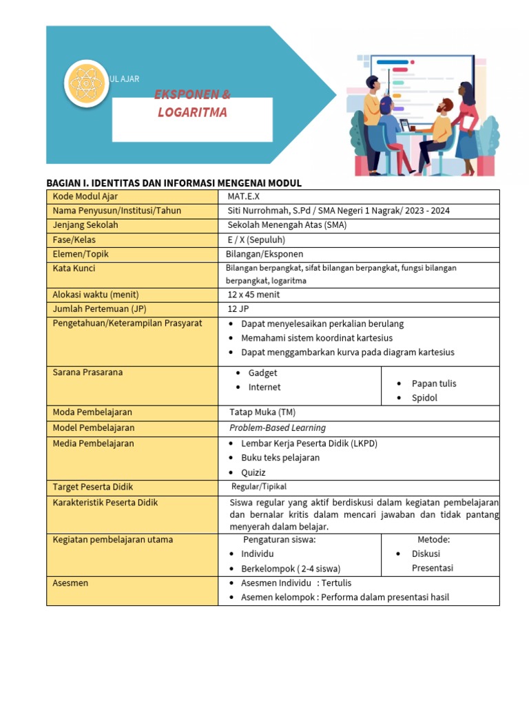Modul Ajar Bab 1 Eksponen & Logaritma | PDF