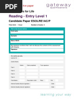 Sample Paper 2 - E2 Reading | PDF | Pencil