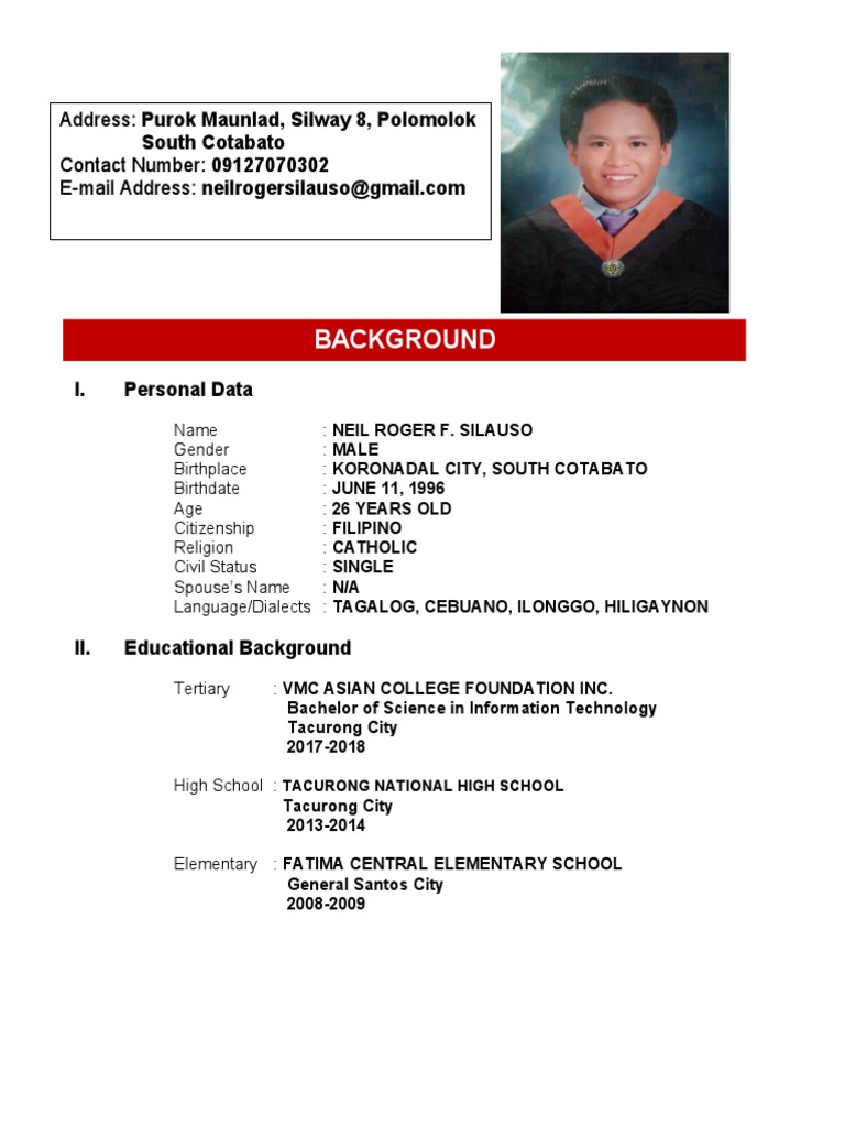 Resume For The Position of OFFICE STAFF | Download Free PDF | Philippines