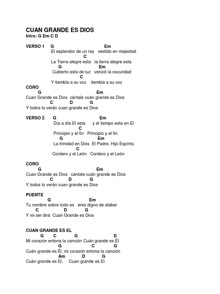 Cuan Grande Es Dios | PDF