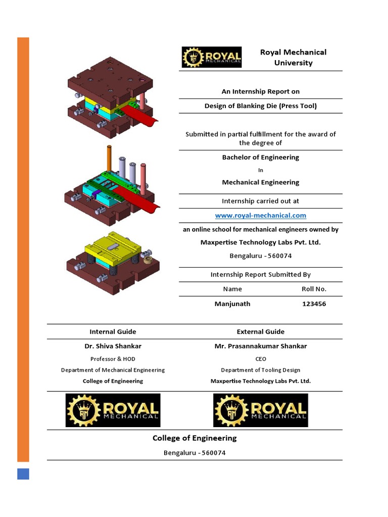 Template Internship Report | PDF | Computer Aided Design | Sheet Metal