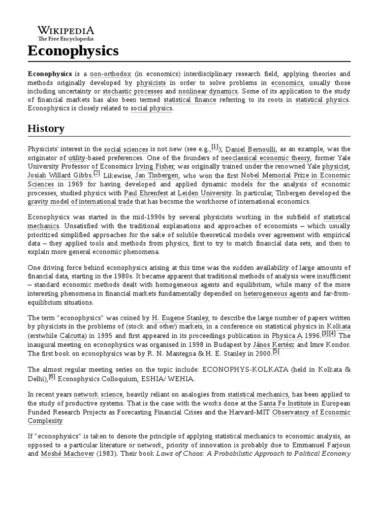 Econophysics | PDF | Economies | Science