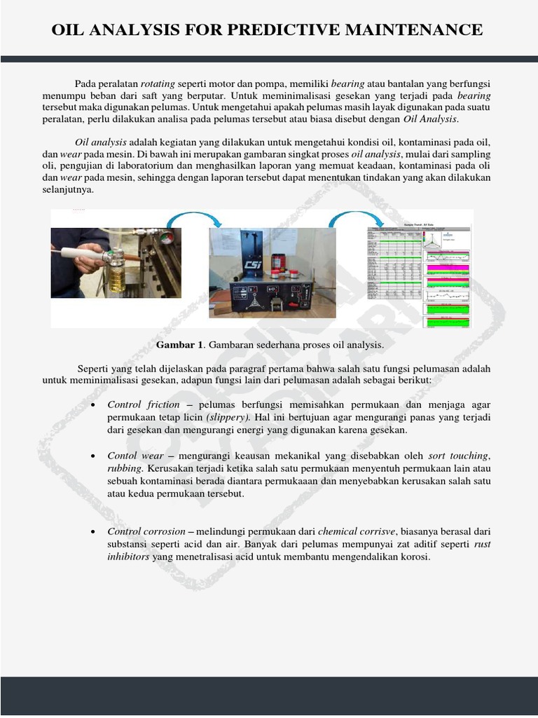 Oil Analysis For Predictive Maintenance | PDF