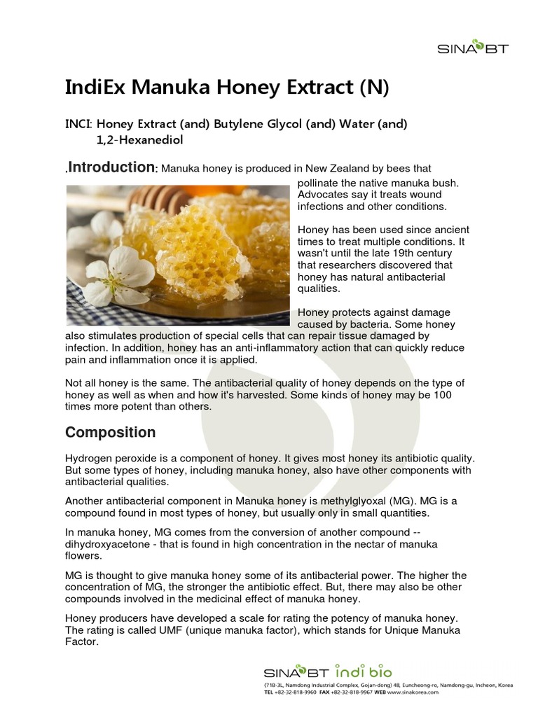 Manuka Honey Extract Benefits | PDF
