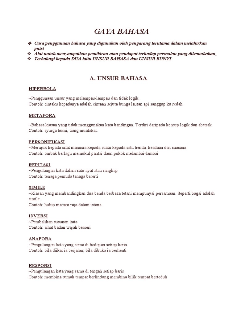 Gaya Bahasa-Nota | PDF