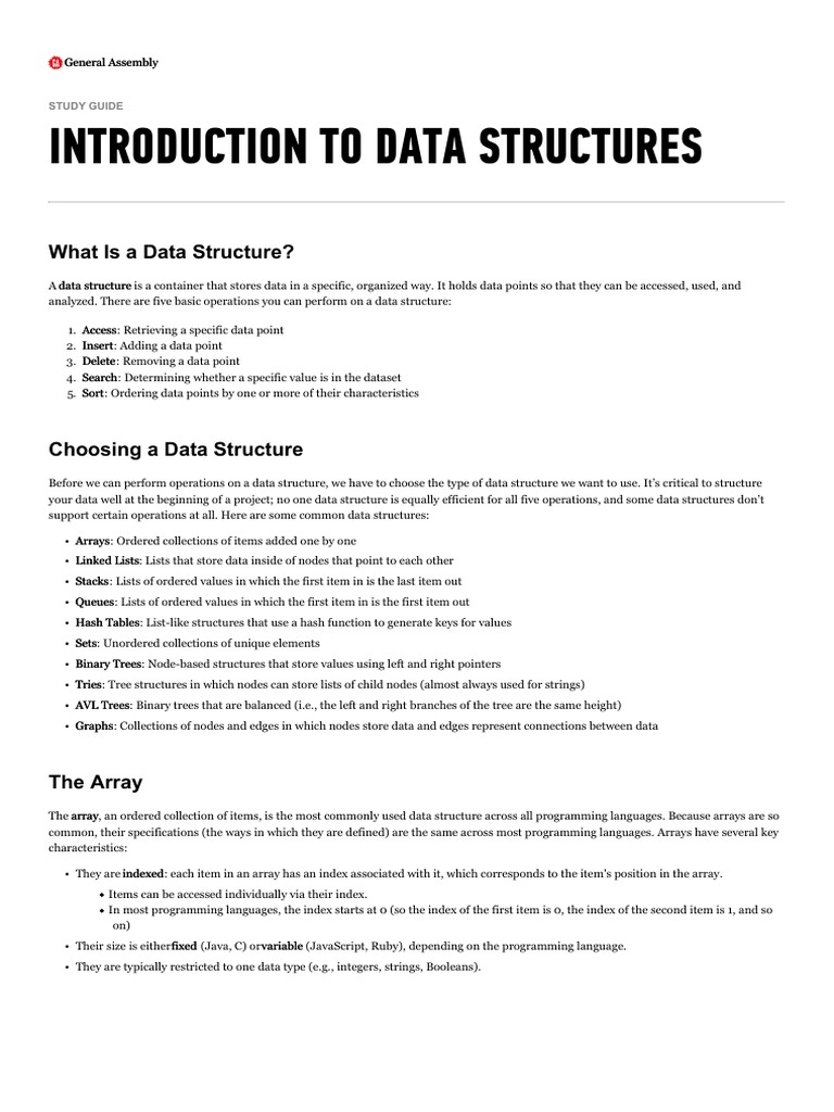Introduction to Data Structure | PDF