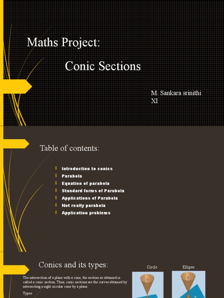Maths Project - Conic Sections | PDF