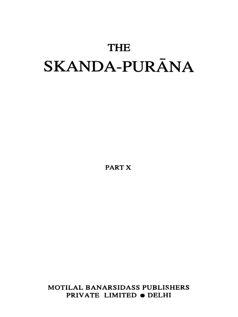 SKANDA PURANA Vol 10 of 20 Book IV KASHI KHANDA S01 Purvardha English ...