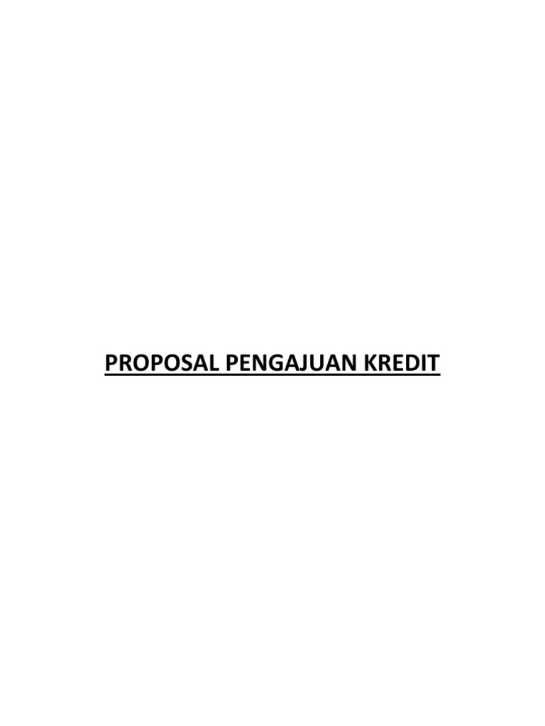 Proposal Pengajuan Kredit | PDF
