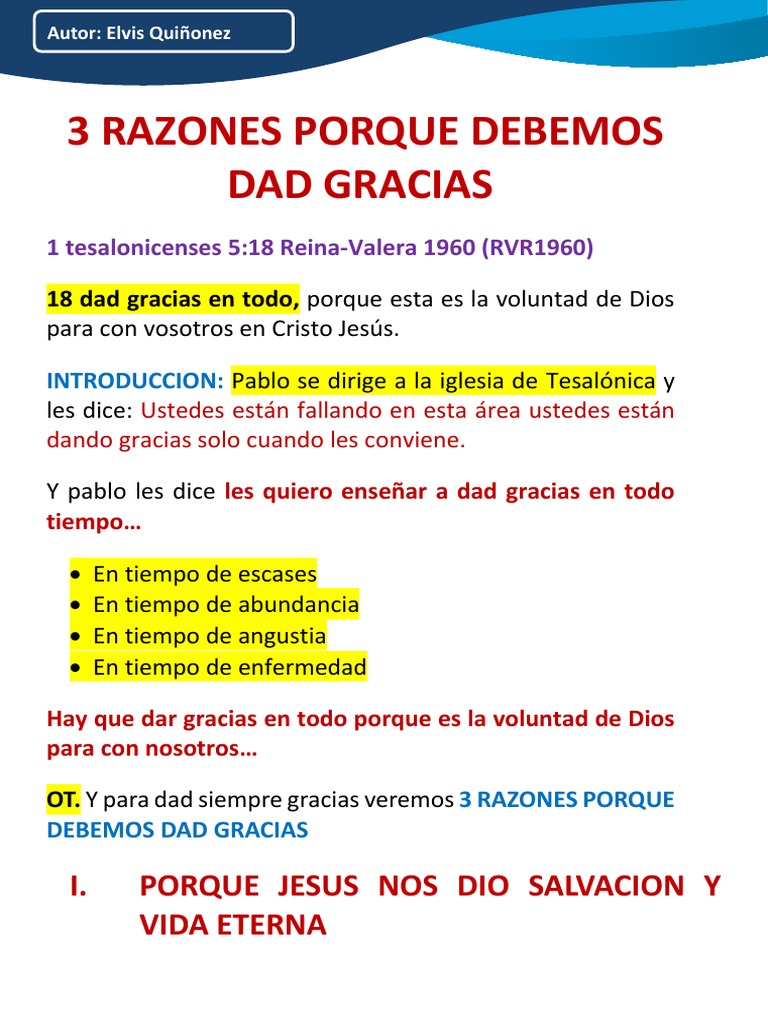 Razones para Dar Gracias a Dios | PDF
