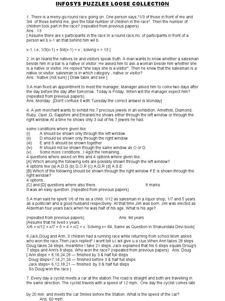 Infypuzzles | PDF