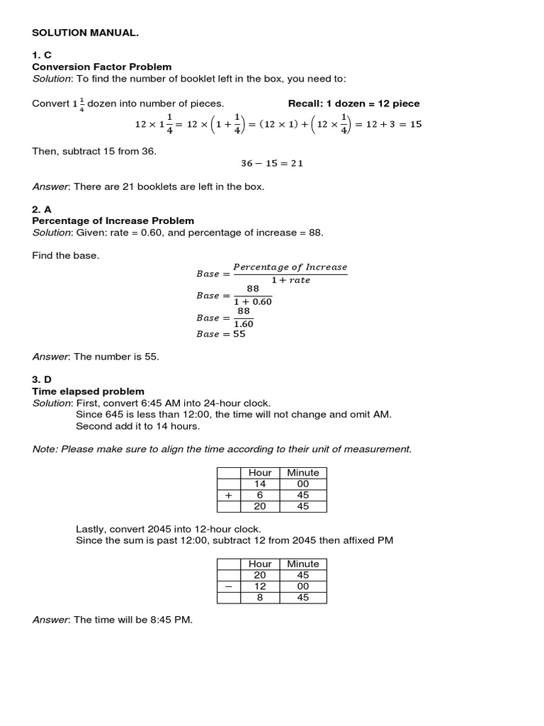 Math Solution Manual | PDF | Equations | Exponentiation