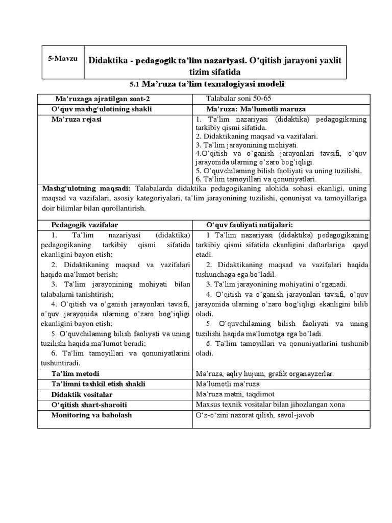 '5-Mavzu Ped Nazariya1 | PDF