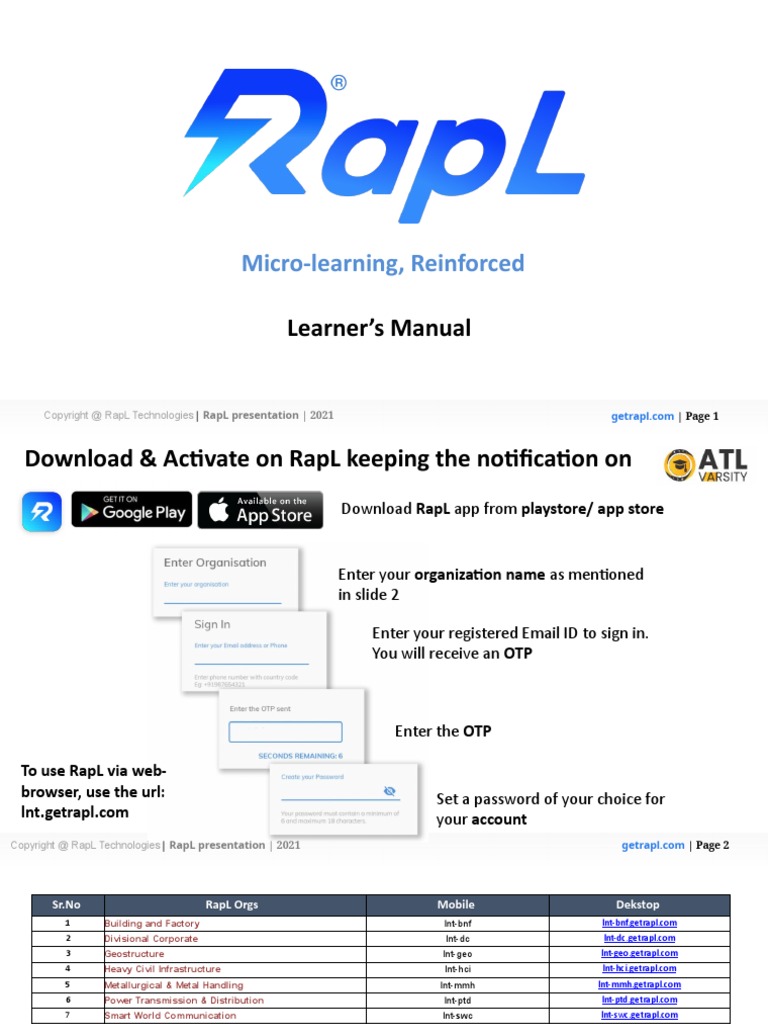 RaPL Learner's Manual For L&T | PDF | Computing | Cyberspace