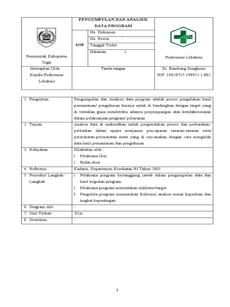 SOP Pengumpulan Dan Analisis Data | PDF