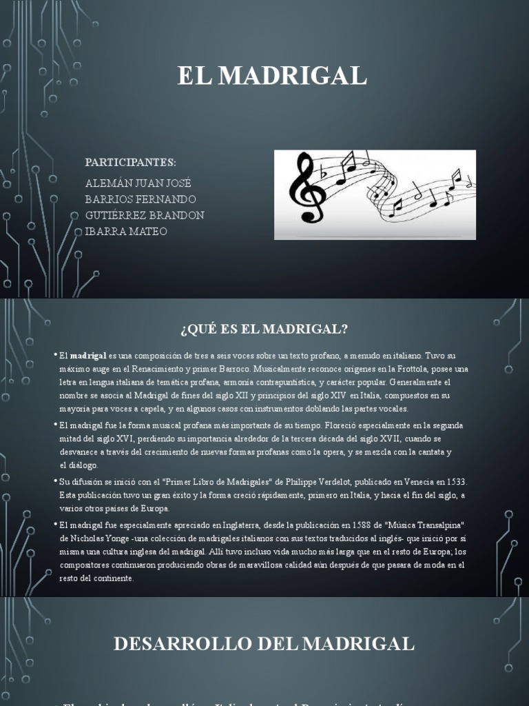 El Madrigal | PDF | Teoría musical | Las artes escénicas