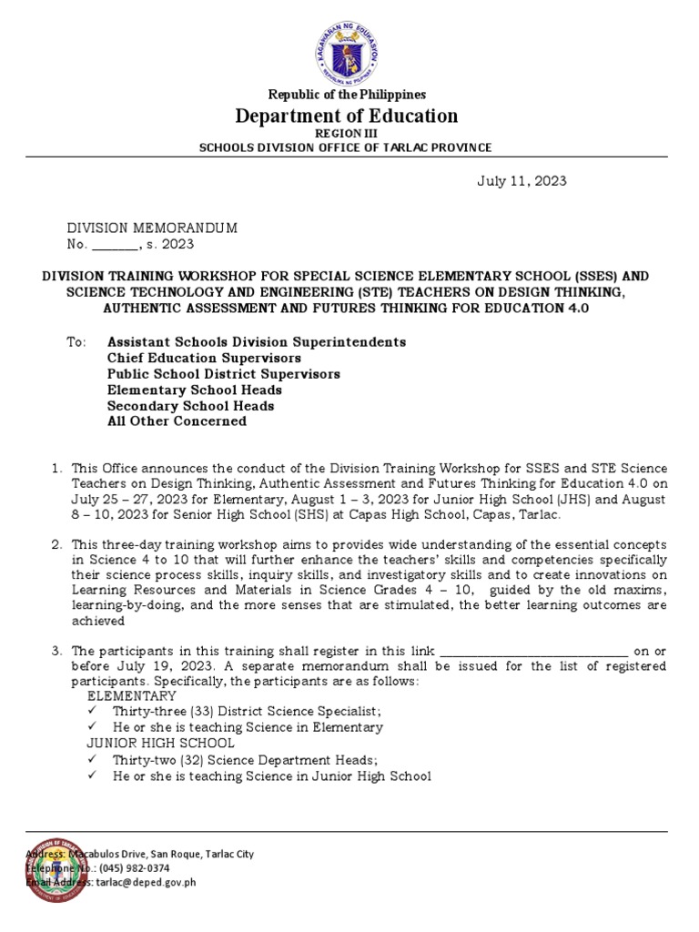 Memo Science Registration | Download Free PDF | Teachers | Science