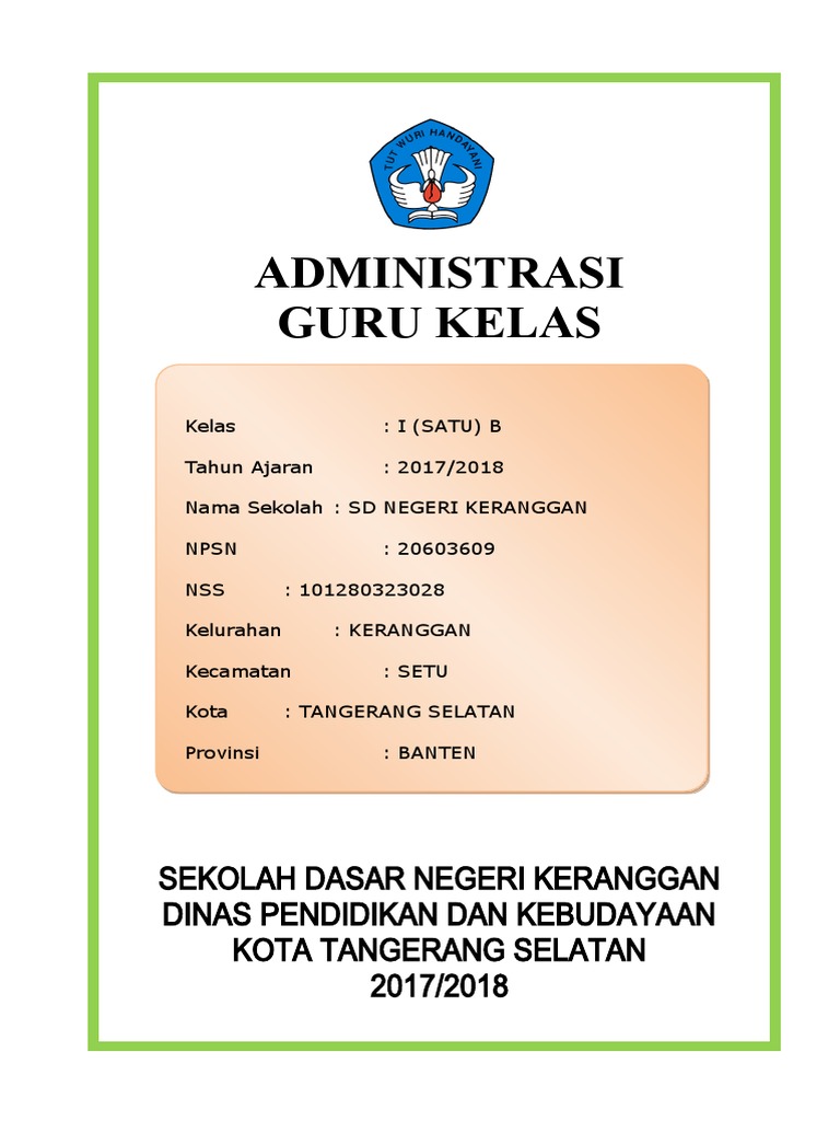 Cover Administrasi Kelas | PDF