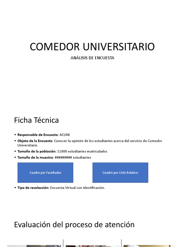 Encuesta COMEDOR UNIVERSITARIO | PDF