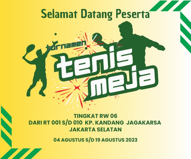 Merah Dan Biru Minimalis Ilustrasi Turnamen Tenis Meja Poster | PDF