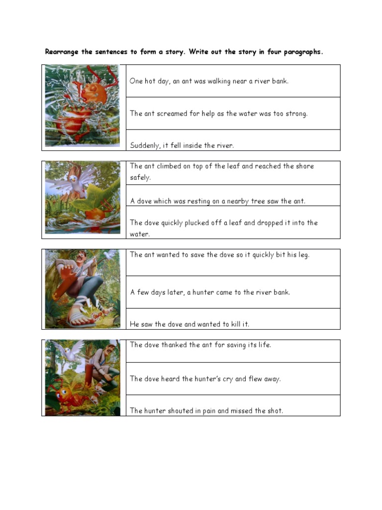 Rearrange The Sentences To Form A Story | PDF