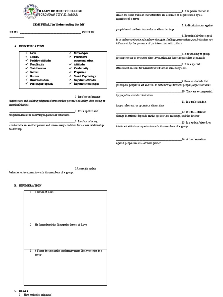 Semi Final Exam Uts | PDF | Science & Mathematics