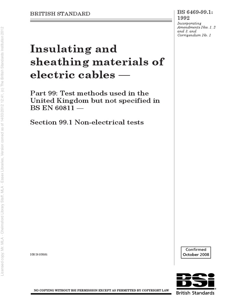 Insulating and Sheathing Materials of Electric Cables | PDF