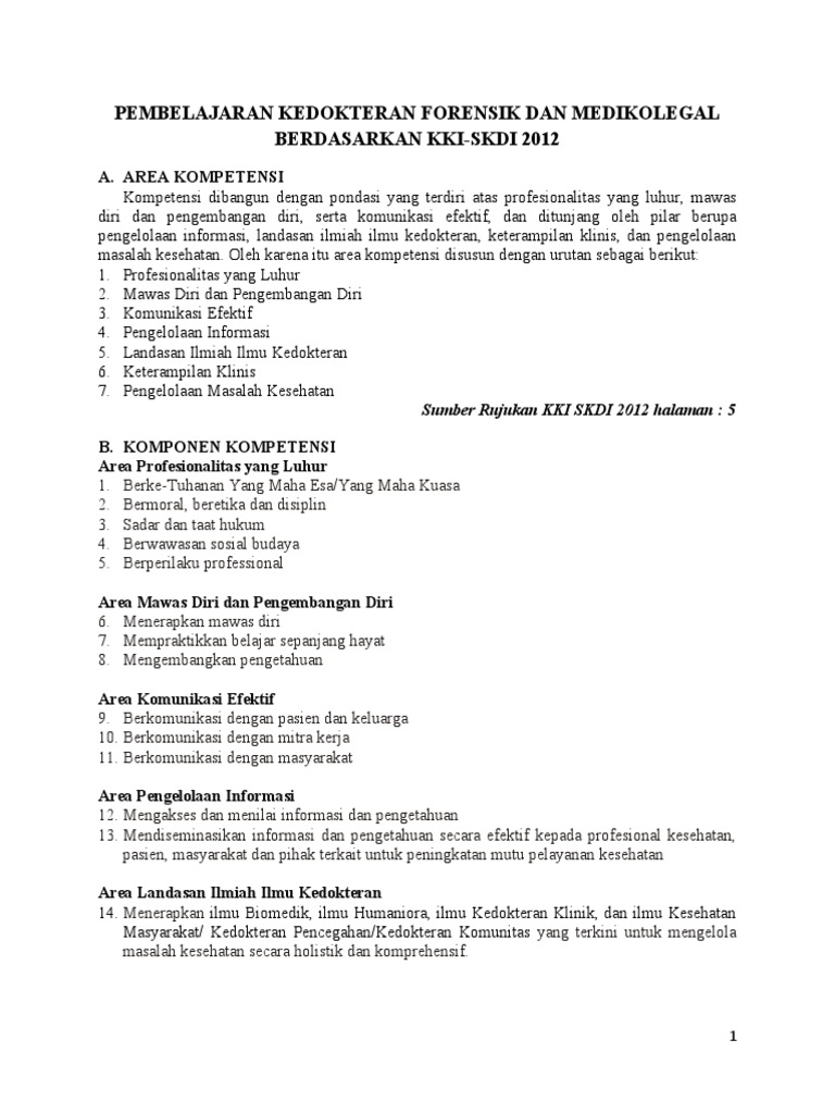 Pembelajaran Forensik berdasarkan KKI_SKDI 2012 ok | PDF