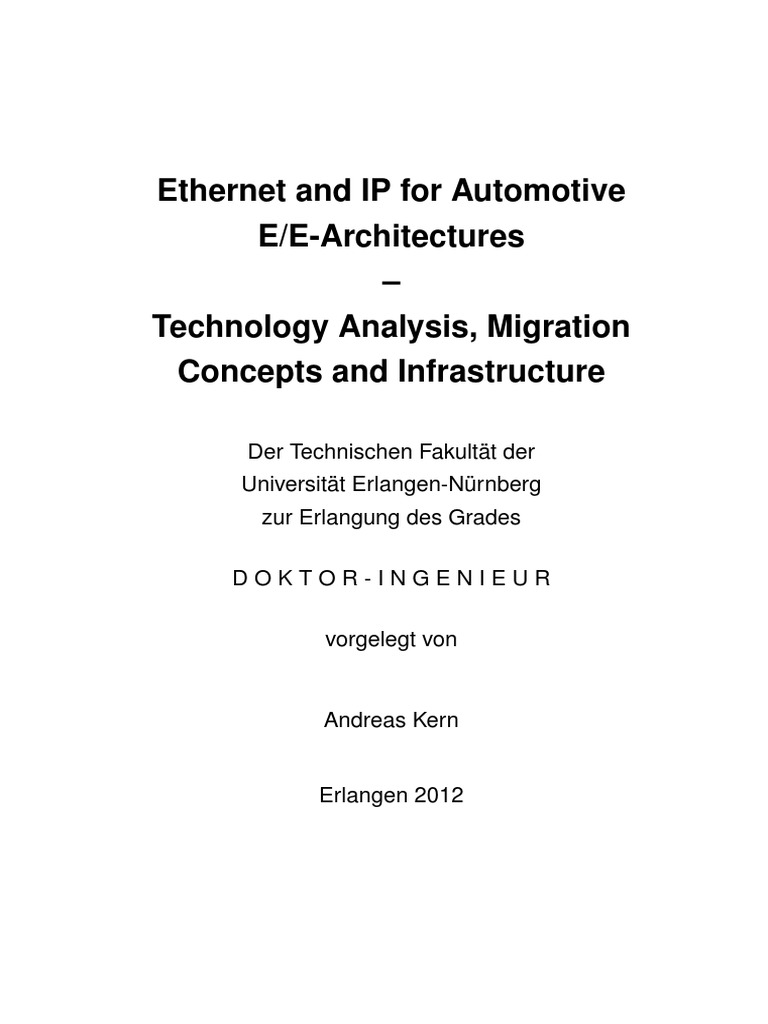 Ethernet and IP For Automotive | PDF