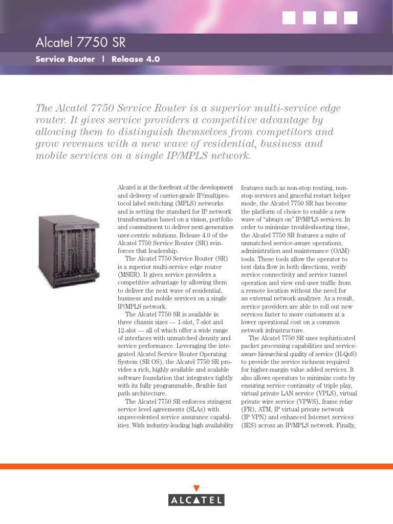 7750 Service Router | PDF | Multiprotocol Label Switching | Networking