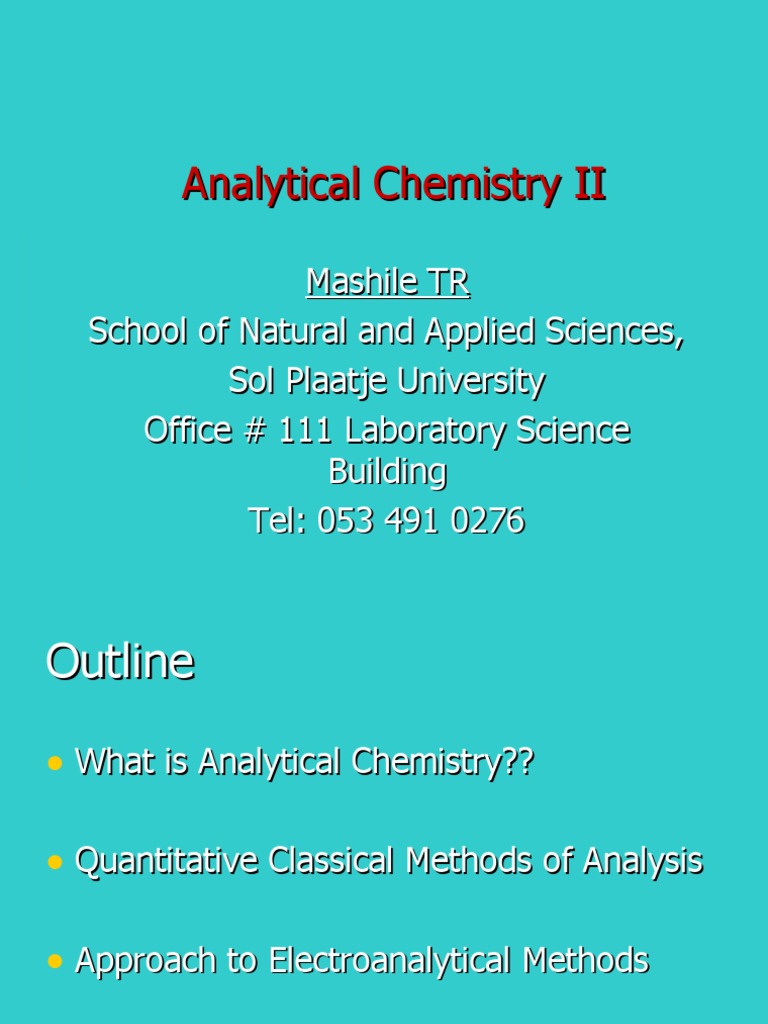 Analytical Chemistry II Classical Methods Notes | PDF | Chemistry ...