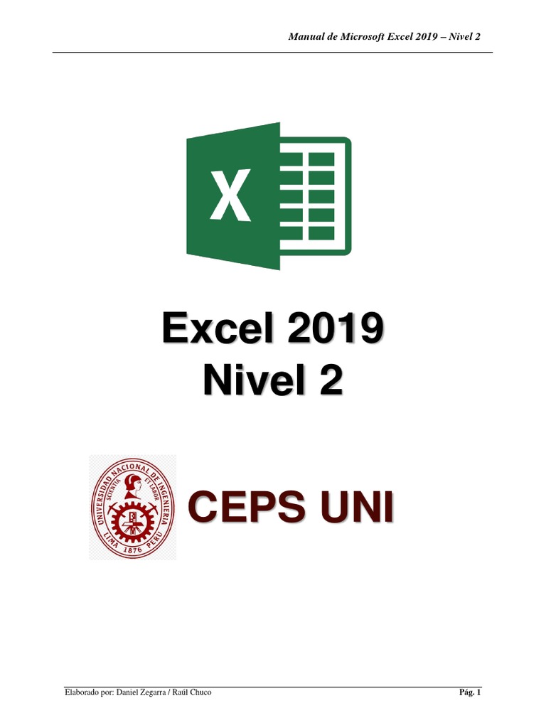 Manual Excel Nivel 2 - 2019 | PDF | Microsoft Excel | Ventana (informática)