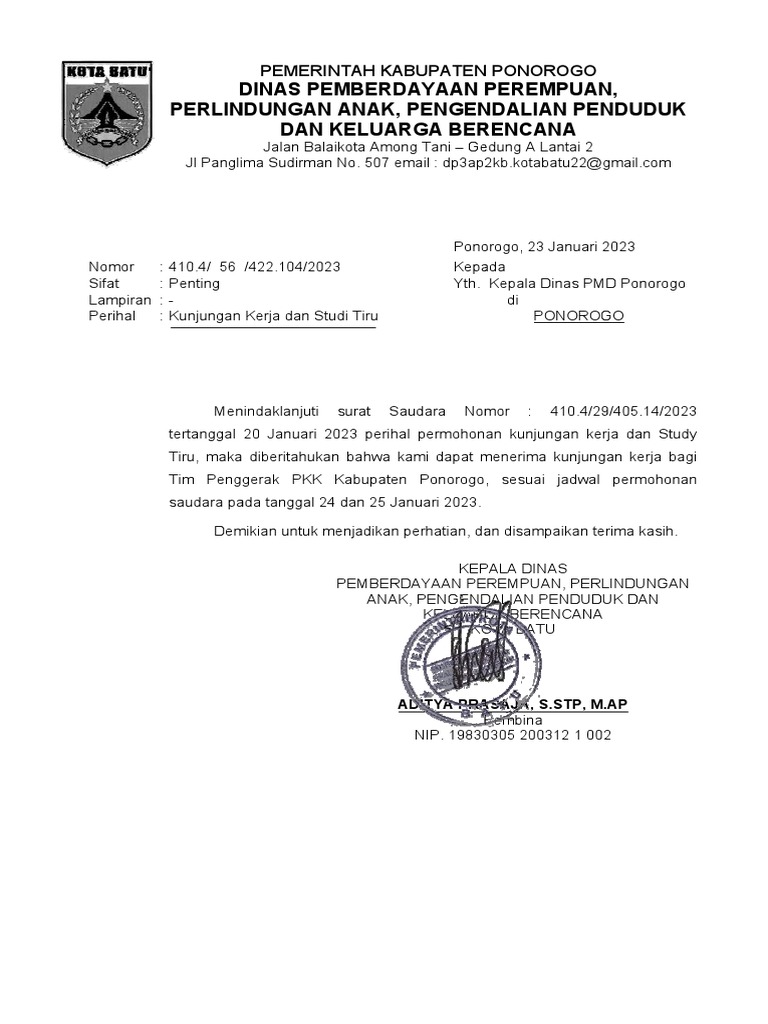 Surat Balasan Kunker Batu | PDF