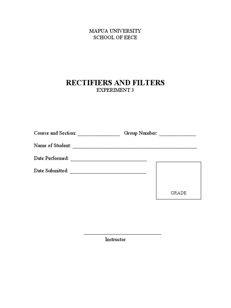 EXP3-Rectifier and Filter | PDF