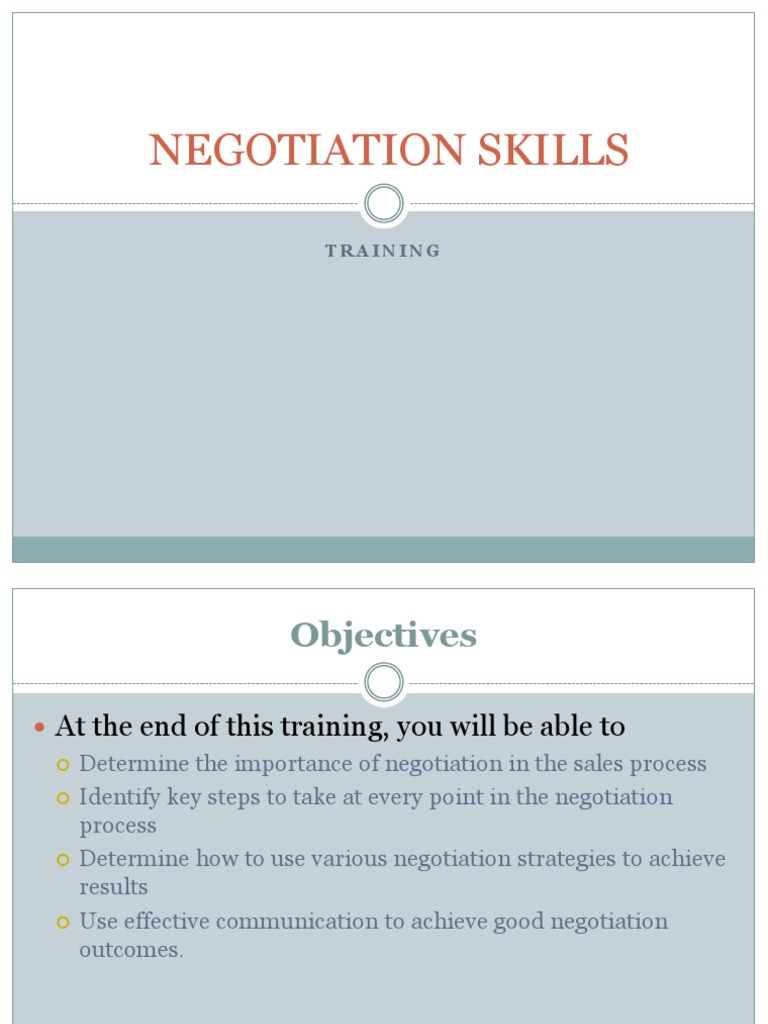 E-BOOK - Negotiation Skills | PDF | Negotiation | Communication