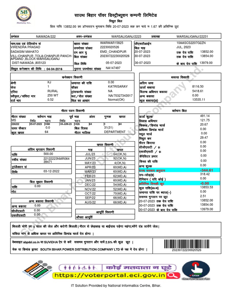 South Bihar Power Distribution Company LTD.: LKMFK FCGKJ I Oj FMLV HC W ...