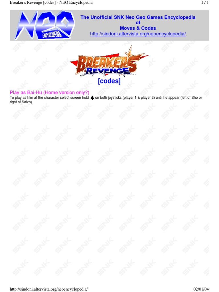 Breakers Revenge Codes | PDF