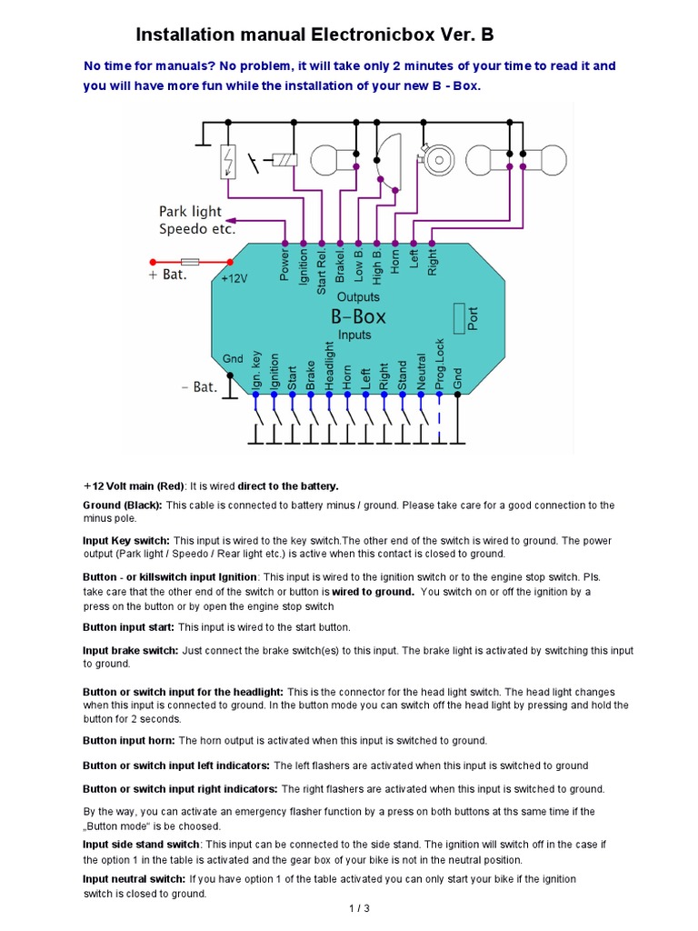 Installation B-Box Uk | PDF | Switch | Electrical Connector