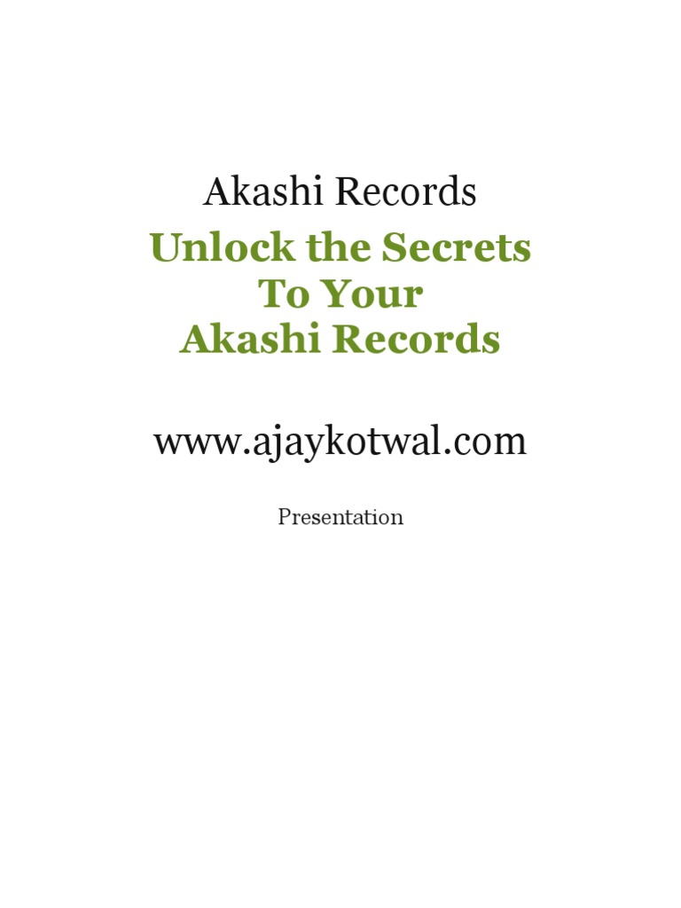 Akashic Records | Download Free PDF | Soul | Unconscious Mind