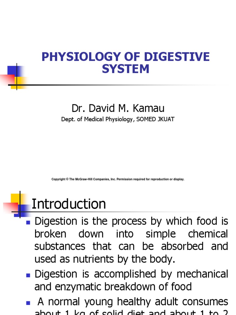 Physiology of Digestive System by DMK PDF | PDF