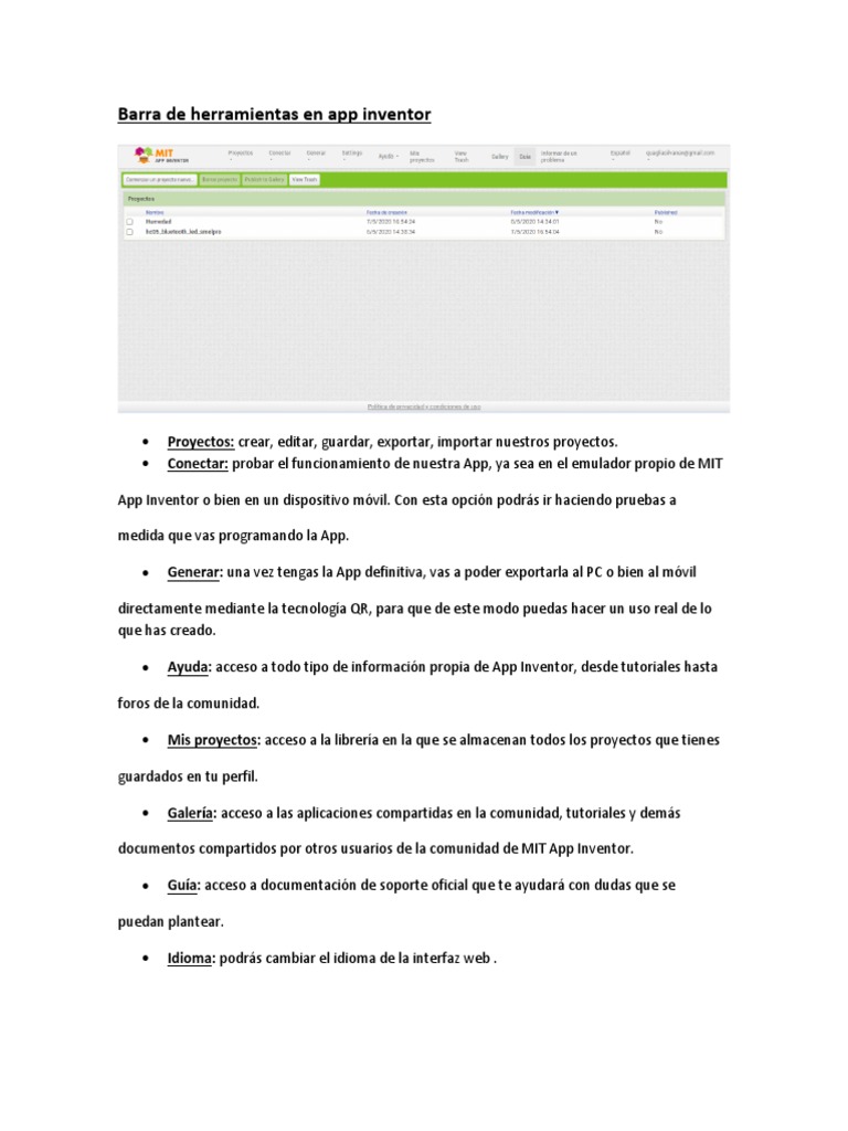 Barra de Herramientas en AppInventor | PDF