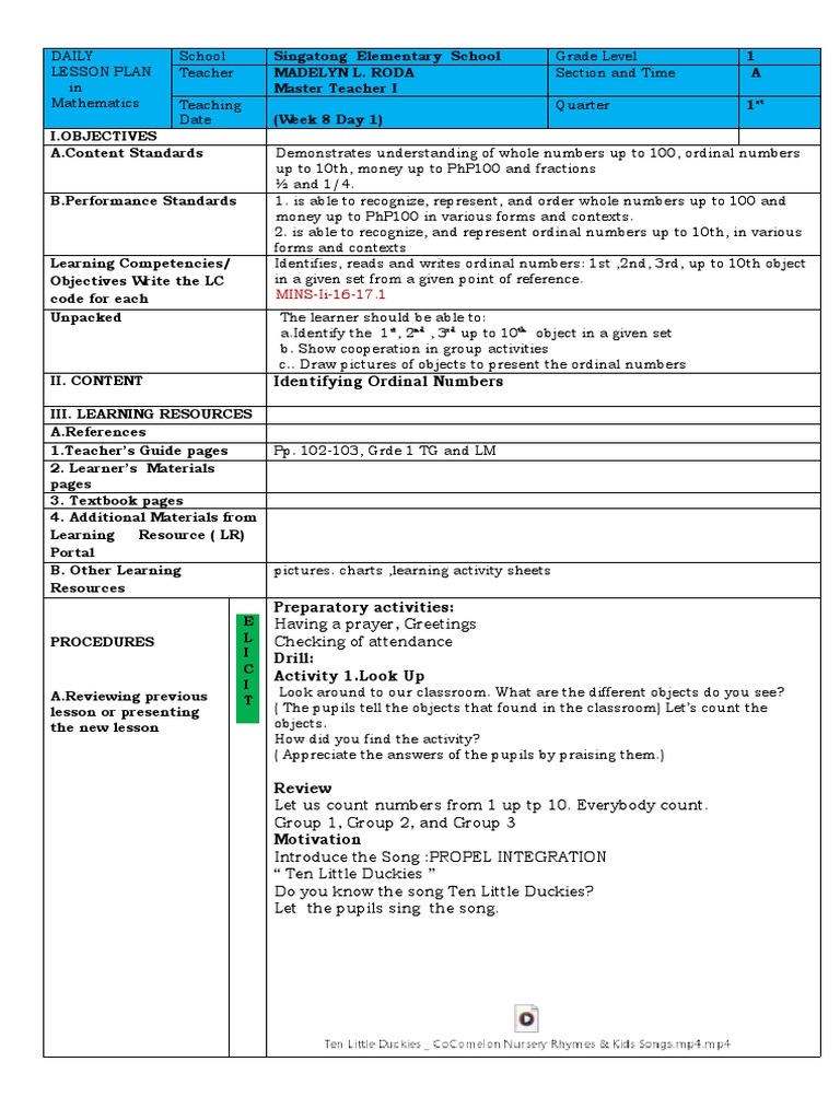 Roda LP in Math 1 | PDF